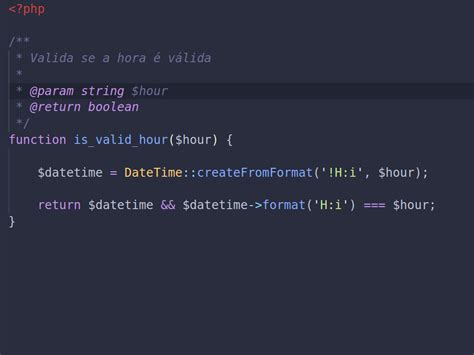 como verificar se uma hora é válida no php wallace maxters
