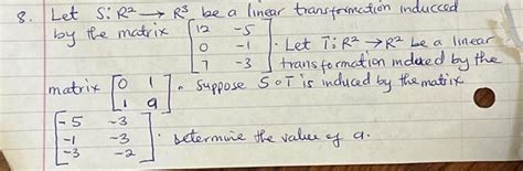 Solved Let S R² R³ be a linear transformation inducced by Chegg com