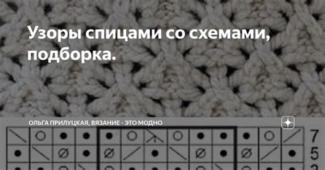 Узоры спицами со схемами подборка Ольга Прилуцкая вязание это модно Дзен