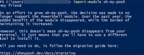 Oh My Posh Module Has Been Deprecated · Issue 532 · Microsoftdocsterminal · Github