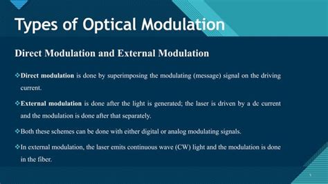 Modulation Formats Direct And External Modulation PPTX