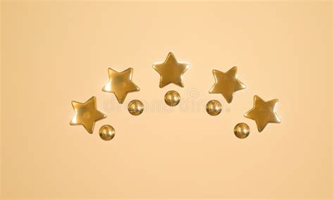 Gold Five Rating Star Symbol Excellent Rank Stock Illustration