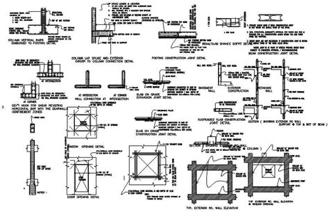 Structural Member Details In Autocad 2d Drawing Dwg File Cad File