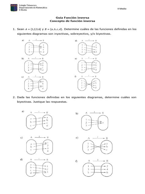 Guía Función Inversa Pdf Función Matemáticas Fuerza