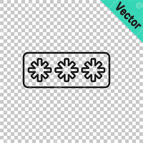 Black Line Password Protection And Safety Access Icon Isolated On