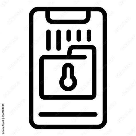 Secured Smartphone Folder Icon Outline Secured Smartphone Folder Vector Icon For Web Design