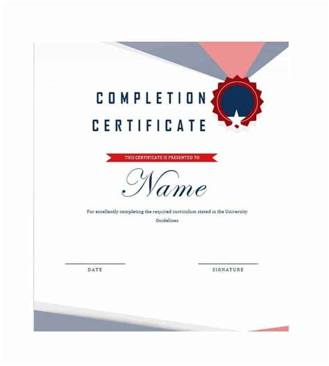25 Work Completion Certificate Templates Word Excel Samples