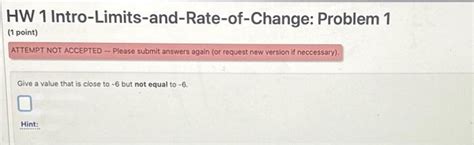 Solved HW Intro Limits And Rate Of Change Problem Chegg Com