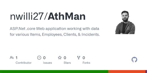 github nwilli27 athman asp core web application working with data for various items