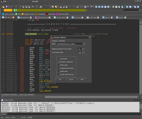 Ida Pro Classinformer Tutorial Unknowncheats Game Hacking Wiki