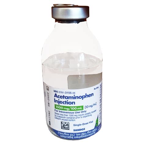 Sandoz Acetaminophen For Injection 10 Mg Single Dose Vials 10tray R