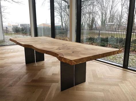 ۲۵ ایده برای طراحی و ساخت میز چوبی با پایه فلزی Huis Interieur