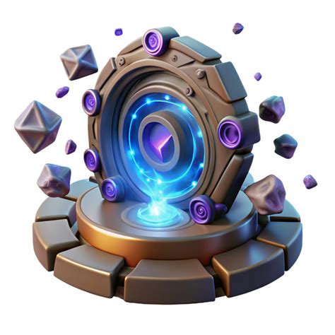 Crystalline Energy Portal Futuristic Sci Fi Device With Glowing Orb