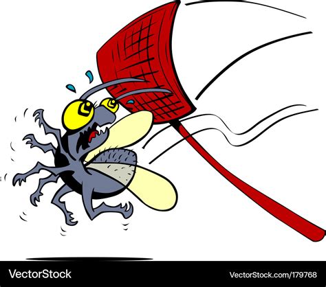 Fly Swatter Action Royalty Free Vector Image Vectorstock