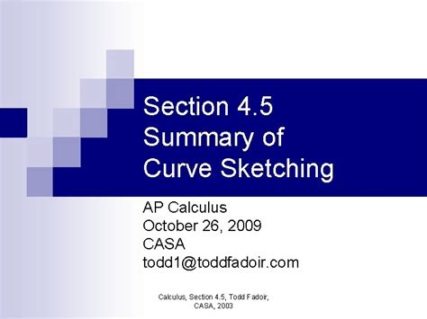 Section 4 5 Summary Of Curve Sketching Ap