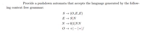 solved provide a pushdown automata that accepts the language