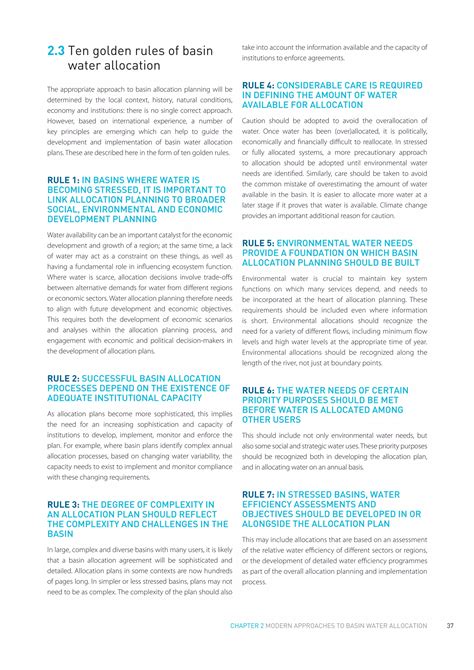 Basin Water Allocation Planning Principles Procedures And Approaches