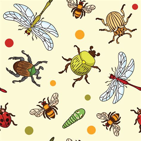Seamless Pattern Bugs And Insect 6532554 Vector Art At Vecteezy