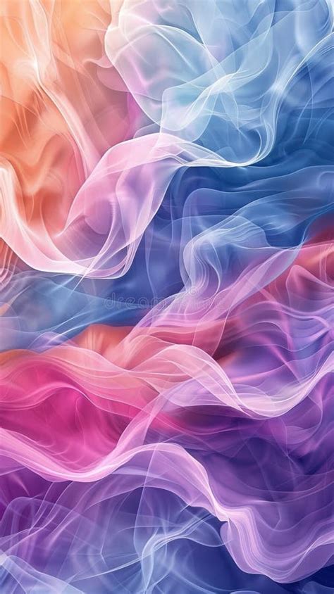 Abstract Fluid Shapes In Pastel Colors Blending Together To Create A Soft And Dreamy Visual