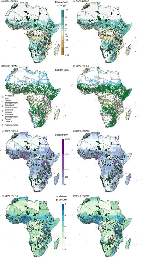Projected A E Climate Driven Change In Tree Cover In Percentage Download Scientific Diagram