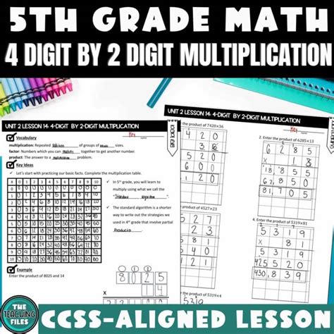 Multiplication Guided Notes Lesson 4 By 2 Digit By The Teaching Files