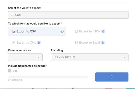 Export Is Stuck Feedback Baserow