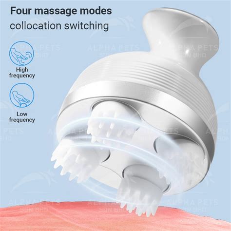 Poodee Rechargeable 4 Mode Cat Dog Toy Cat Massage Brush Electric Head