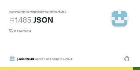Json · Issue 1485 · Json Schema Orgjson Schema Spec · Github