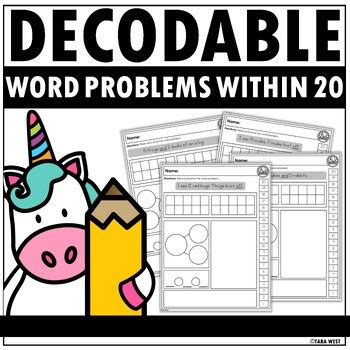 Decodable Add And Sub Word Problems Within 20 TPT
