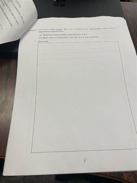 Solved ablem 2 Let G be a finite group Let ρ GGE V be a Chegg com