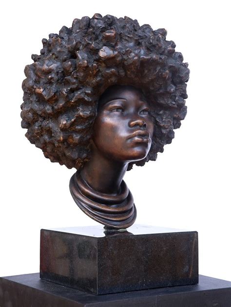 Sculpted Afro Black Art Statues Black Art Sculptures African Sculptures