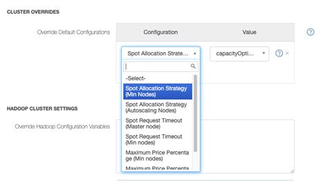configuring cluster overrides — qubole data service documentation