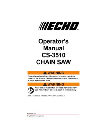 ECHO CS Operators Manual Manualzz