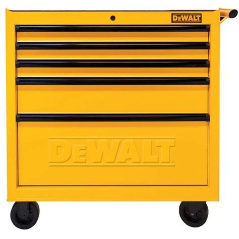 Dewalt 36 In 5 Drawer Roller Cabinet Tool Chest In Yellow Dwmt73679