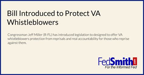 Bill Introduced To Protect Va Whistleblowers