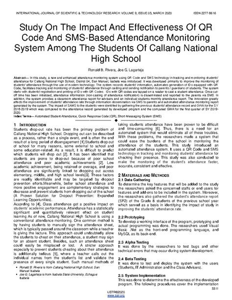 Study On The Impact And Effectiveness Of Qr Code And Sms Based Attendance Monitoring System