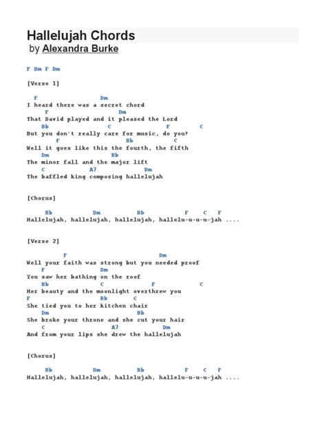 Hallelujah Chords Pdf