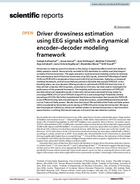 pdf driver drowsiness estimation using eeg signals with a dynamical