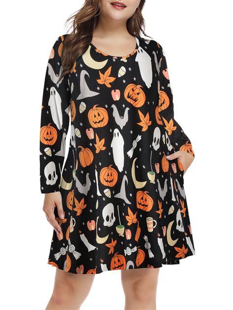 Plus Size Halloween Dresses 3x For Women Vepkul Crew Neck T Shirt