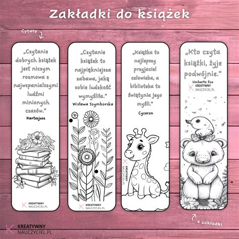 Zakładki Do Książek Kreatywny Nauczyciel