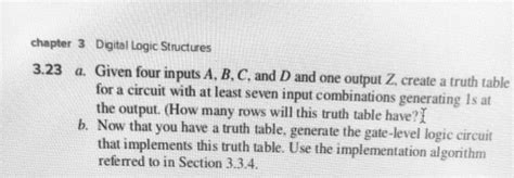 Solved Chapter 3 Digital Logic Structures 323 A Given Four