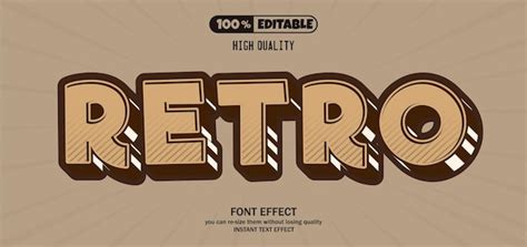 Premium Vector Retro Text Effect Editable Text Effect