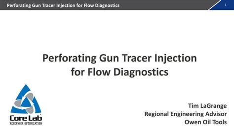 Perforating Gun Tracer Injection For Flow Diagnostics Pptx