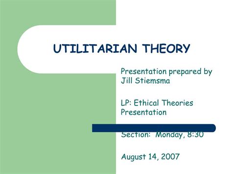 Ppt Utilitarian Theory Powerpoint Presentation Id276352