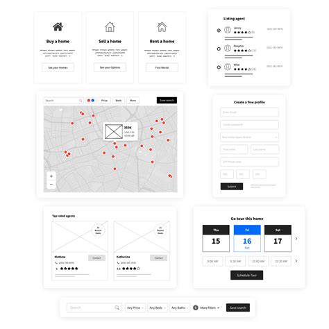 Wireframe Ui Pack For Real Estate Web Ui
