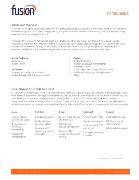 fusion sip trunking