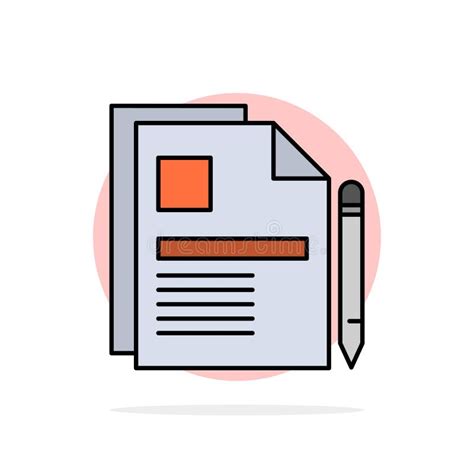 Contract Business Document Legal Document Sign Contract Abstract Circle Background Flat