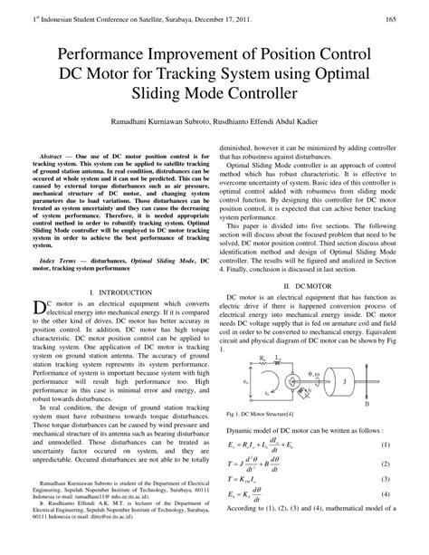 Pdf Performance Improvement Of Position Control Dc Motor For Tracking System Using Optimal