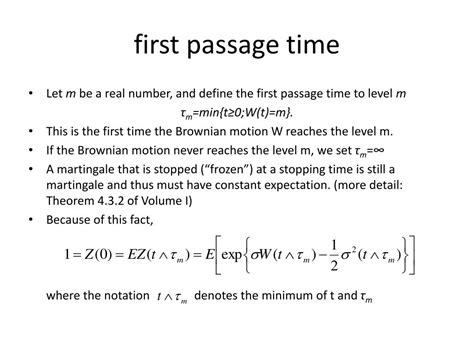 Ppt 36 First Passage Time Distribution Powerpoint Presentation Free Download Id472297