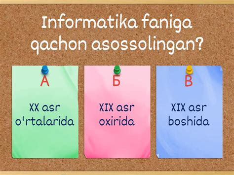 9 Sinf Informatika Quiz